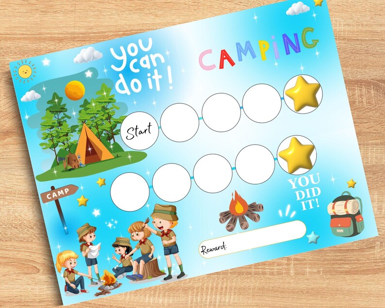 Camping Reward Chart – Printable Nature Chore Chart for Kids | Toddler ...