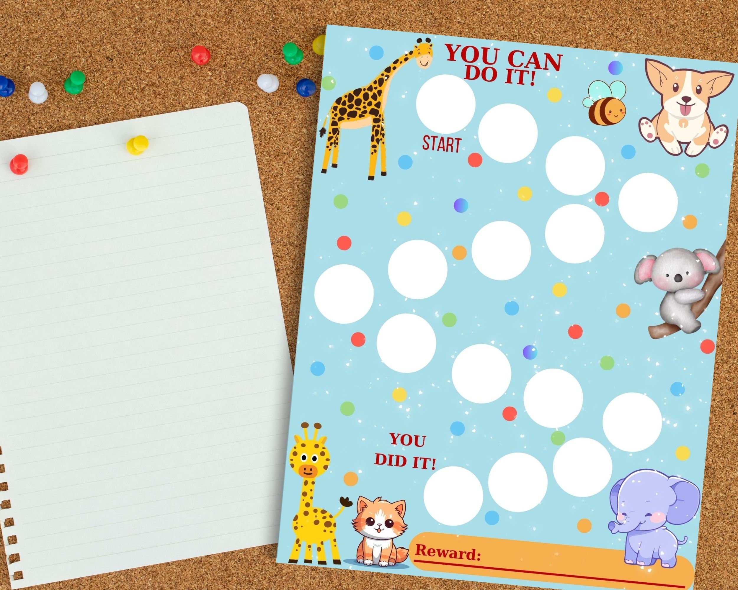 Printable Animal Reward Chart Potty Training Chart Reward Chart ...