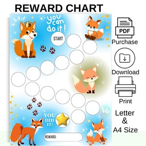 Fox and Bird Reward Charts: Printable Kids Behavior Tracker (PDF ...