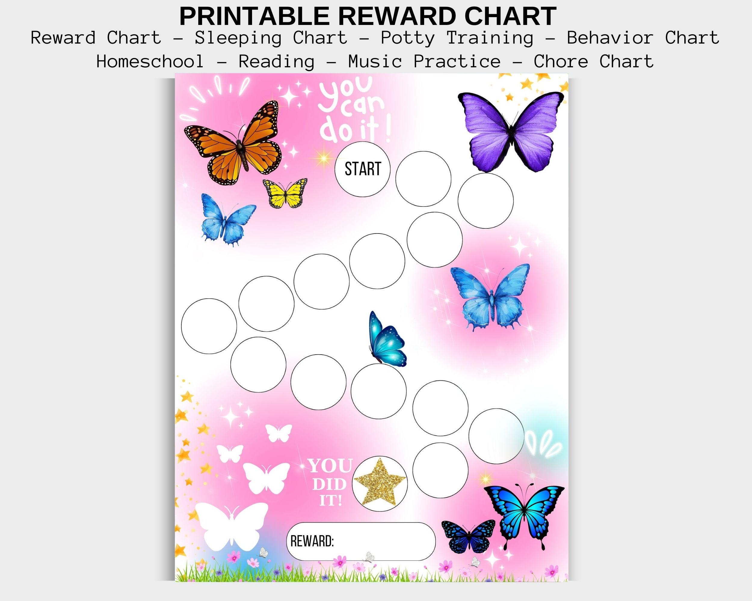 Butterfly Reward Chart - Spring Reward Chart - Toddler Reward Chart ...