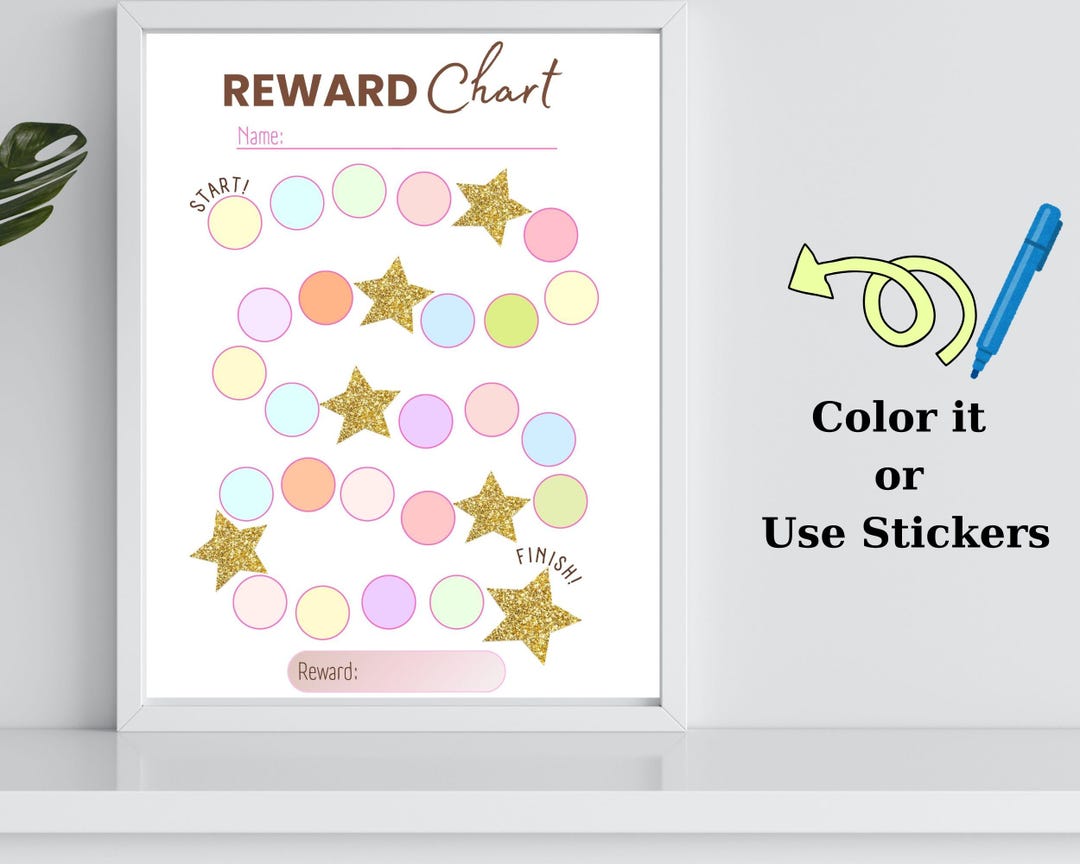 Reward Chart for Girls - Sticker Chart - Toddler Reward Chart - Potty ...