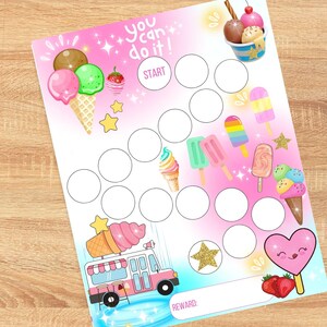 Ice Cream Reward Chart - Kids Behavior Chart - Potty Training Chart ...