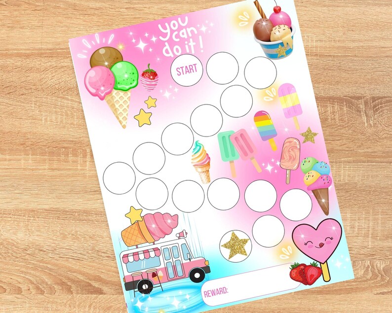 Ice Cream Reward Chart - Kids Behavior Chart - Potty Training Chart ...