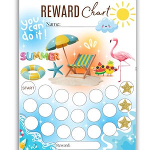 Summer Reward Chart for Kids – Printable Behavior - Chore Chart ...
