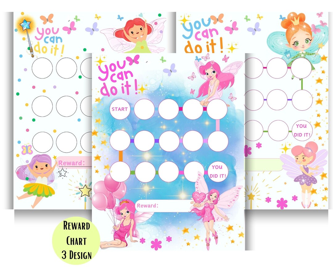 Fairy Reward Chart Bundle Sleeping Chart Potty Training Chart Girls ...