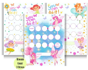 Barbie Reward Chart Girls Princess Reward Chart Potty Training Chart ...