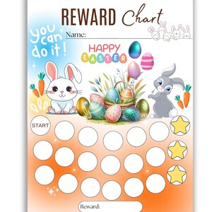 Easter Bunny Reward Chart - Bunny Sticker Chart - Chore Chart - Girls ...