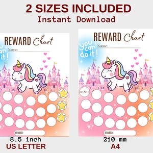 Unicorn Reward Chart for Kids - Printable Magical Behavior Chart ...