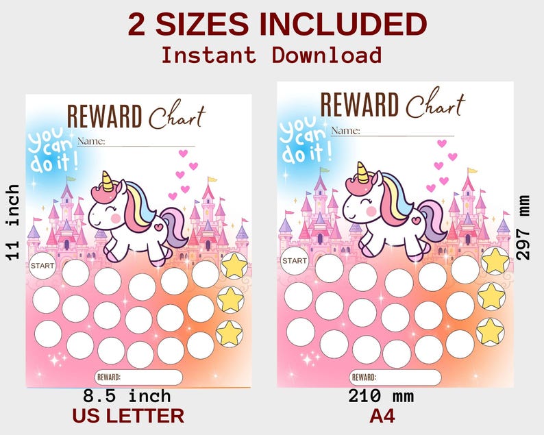 Unicorn Reward Chart for Kids - Printable Magical Behavior Chart ...