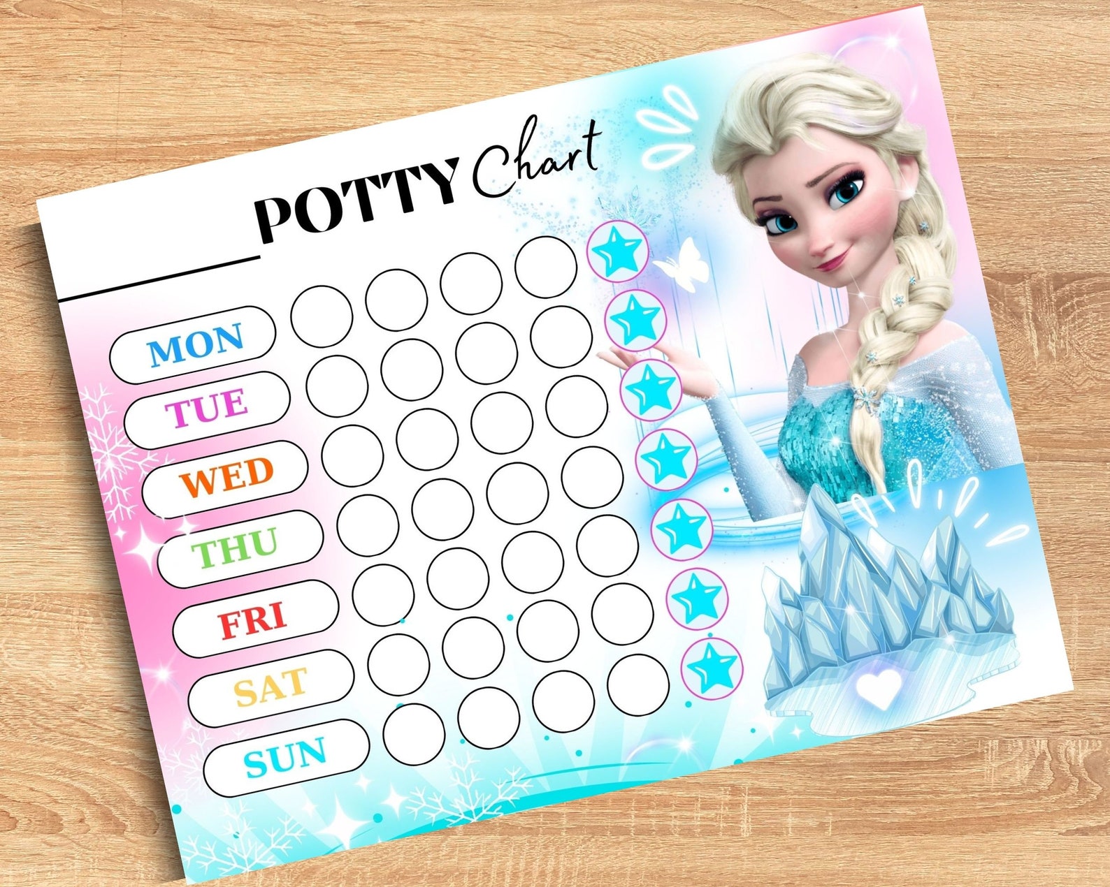 Frozen Potty Training Chart - Elsa Potty Chart - Toilet Training ...