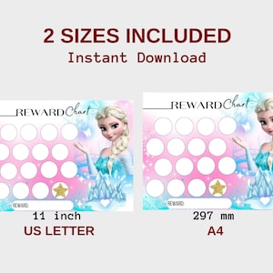 Frozen Reward Chart Elsa Reward Chart girls Princess Reward Chart Potty ...