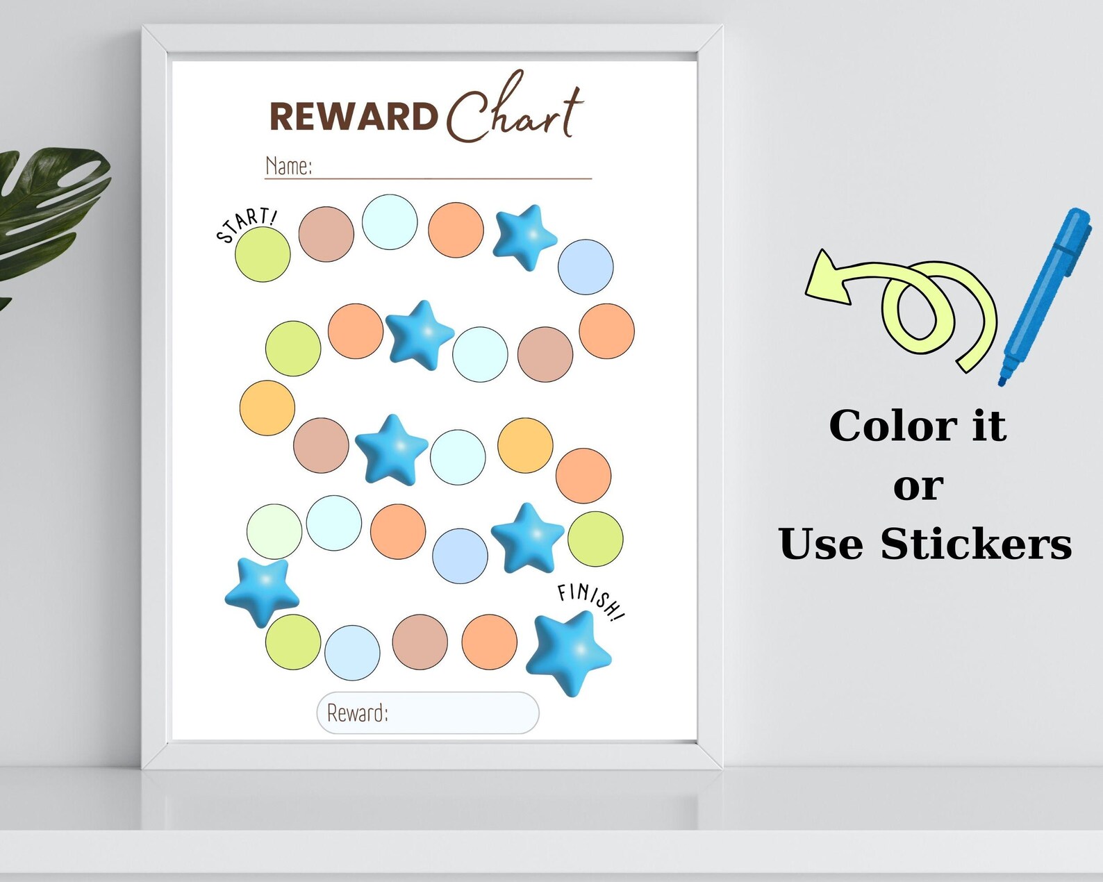 Printable Reward Chart - Boys Reward Chart - Toddler Reward Chart ...