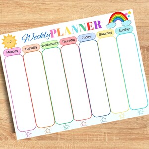 Kids Weekly Planner - Homeschool Planner - Kids Schedule - Kids Daily ...