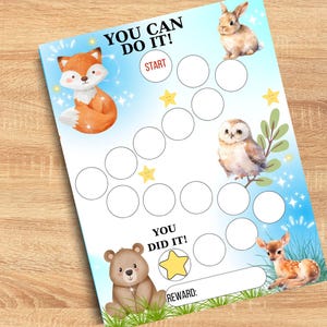 Woodland Animals Reward Chart - Printable Forest Sticker Chart - Fox ...