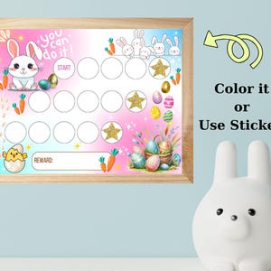 Easter Bunny Reward Chart - Bunny Sticker Chart - Chore Chart - Girls ...