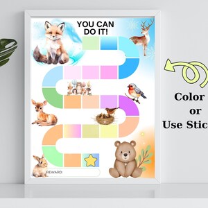 Woodland Animals Reward Chart - Printable Forest Sticker Chart - Fox ...
