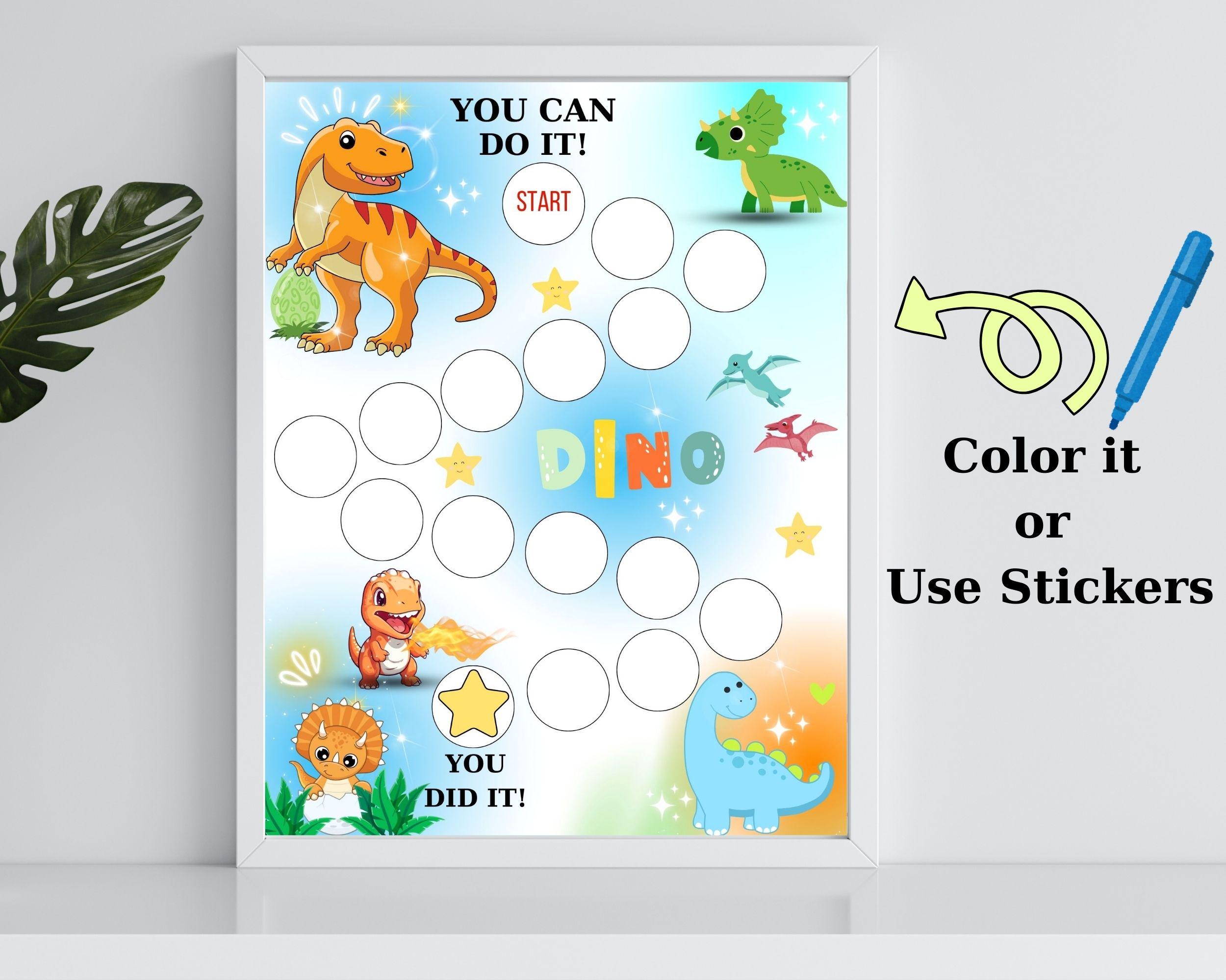 Dinosaur Reward Chart Potty Training Chart Chore Chart Boys Behavior ...