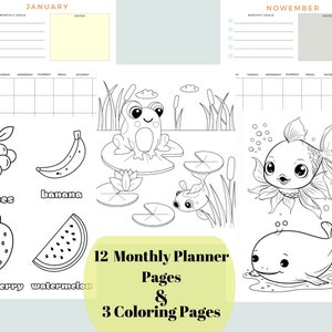 Kids Planner Set - Kids School Planner- Kids Digital Planner Printable ...