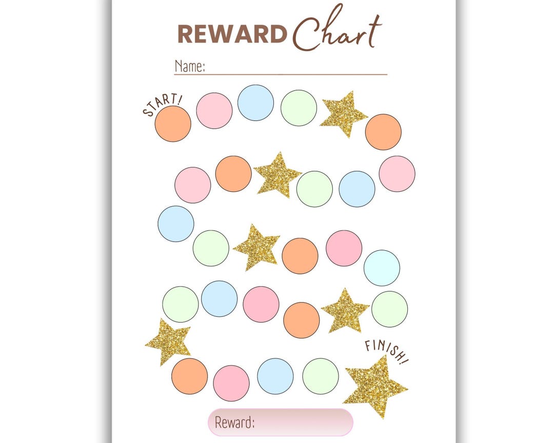 Printable Reward Chart for Girls - Sticker Chart - Toddler Reward Chart ...