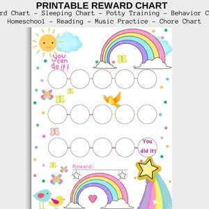 Fairy - Rainbow Reward Charts for Girls – Printable Behavior, Chore ...