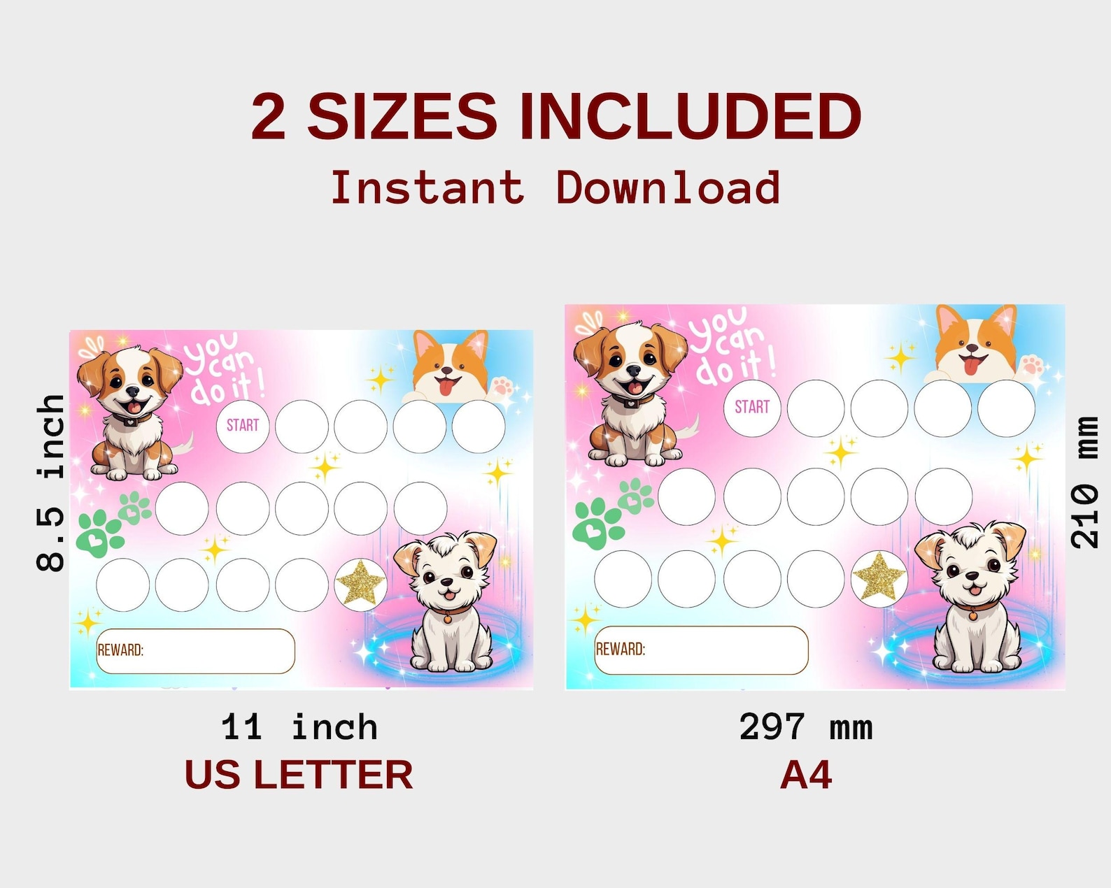 Puppy Reward Chart for Kids: Behavior & Potty Training Tracker (PDF ...