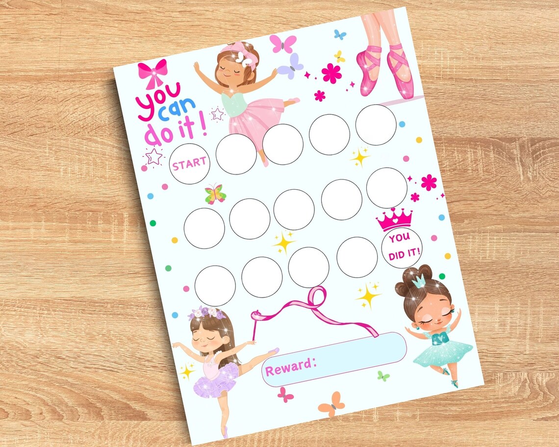 Printable Ballerina Reward Chart - Ballet Reward Chart - Girls Potty ...