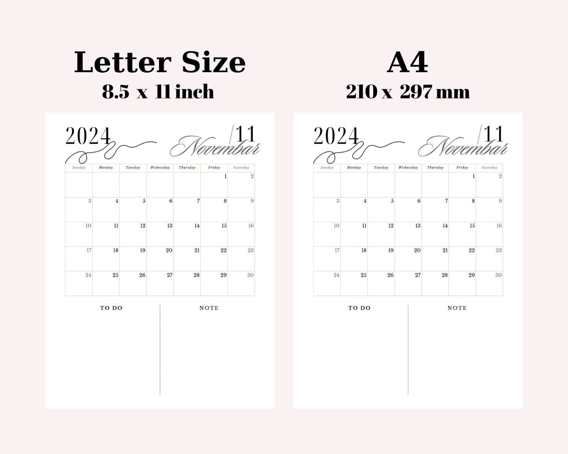 Printable 2024 Monthly Calendar PDF 2024 Wall Calendar Minimalist ...