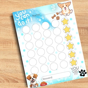 Dog Reward Chart - Behavior Chart - Potty Training - Sleep Chart - Dog ...
