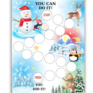 Printable Winter Reward Chart Christmas Reward Chart Snowman Sticker ...