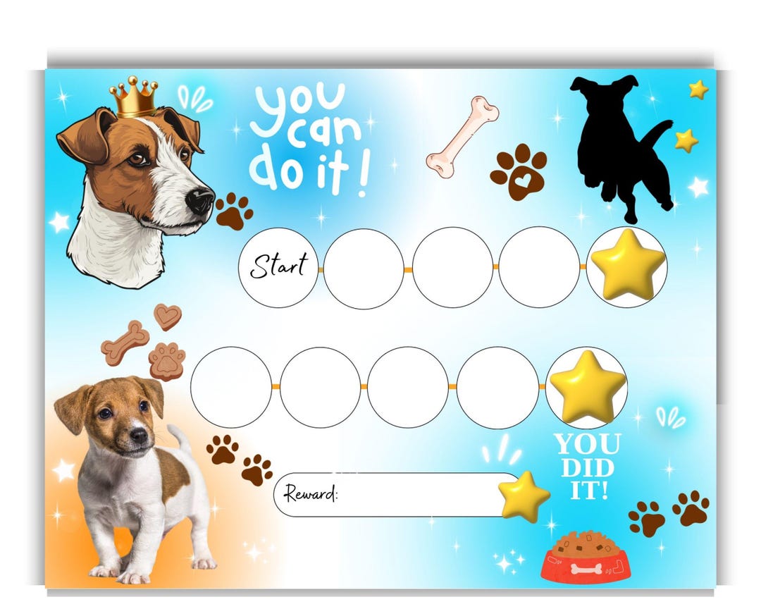 Jack Russell Reward Chart – Printable Behavior Chart for Kids & Dog ...