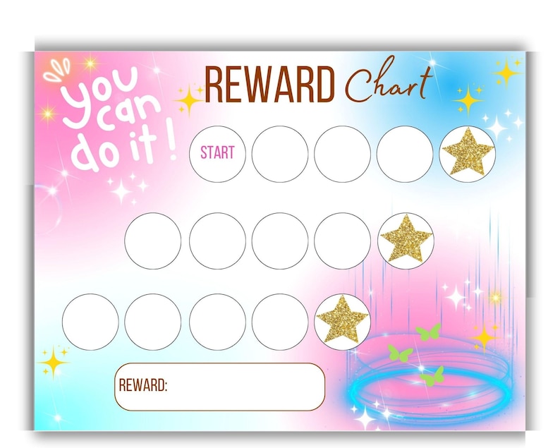 Printable Reward Chart - Rainbow Reward Chart - Toddler Reward Chart ...