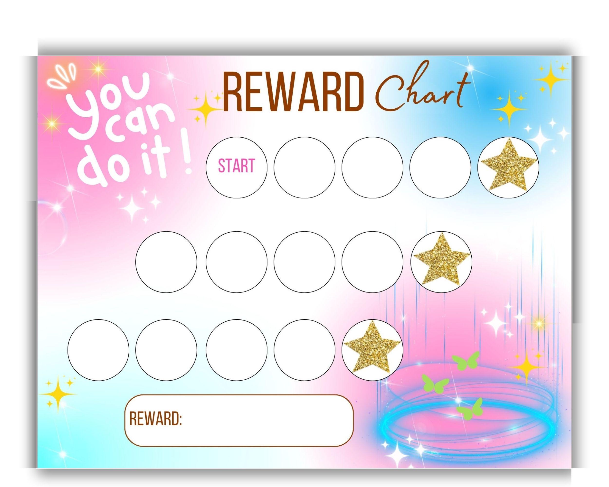 Printable Reward Chart - Rainbow Reward Chart - Toddler Reward Chart ...