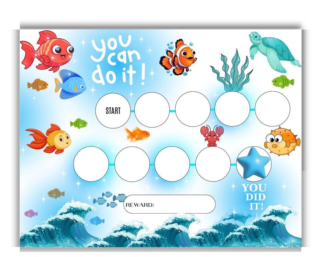 Cute Fish Reward Chart - Sea Animals Sticker Chart - Under the Sea ...