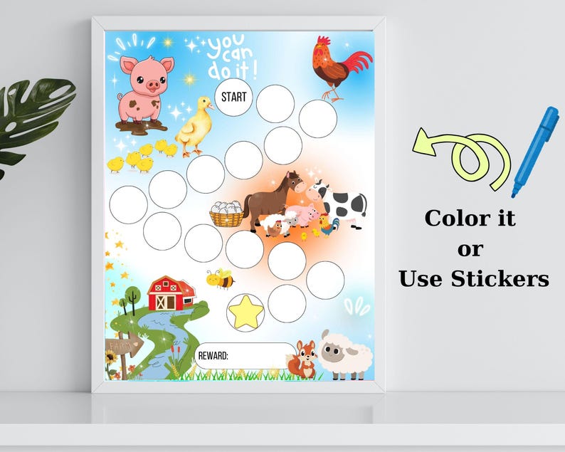 Farm Reward Chart – Printable Chore Chart for Kids | Toddler Potty ...