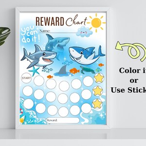 Printable Shark Reward Chart - Ocean Reward Chart - Under the Sea ...