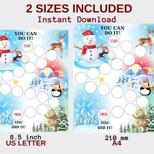 Printable Winter Reward Chart - Christmas Reward Chart - Snowman ...