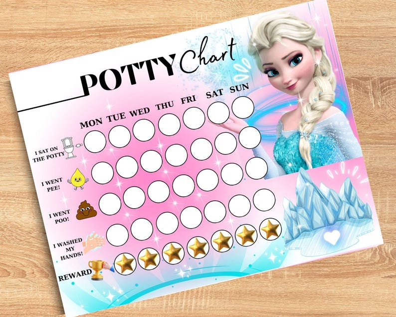Frozen Potty Training Chart - Elsa Potty Chart - Toilet Training ...