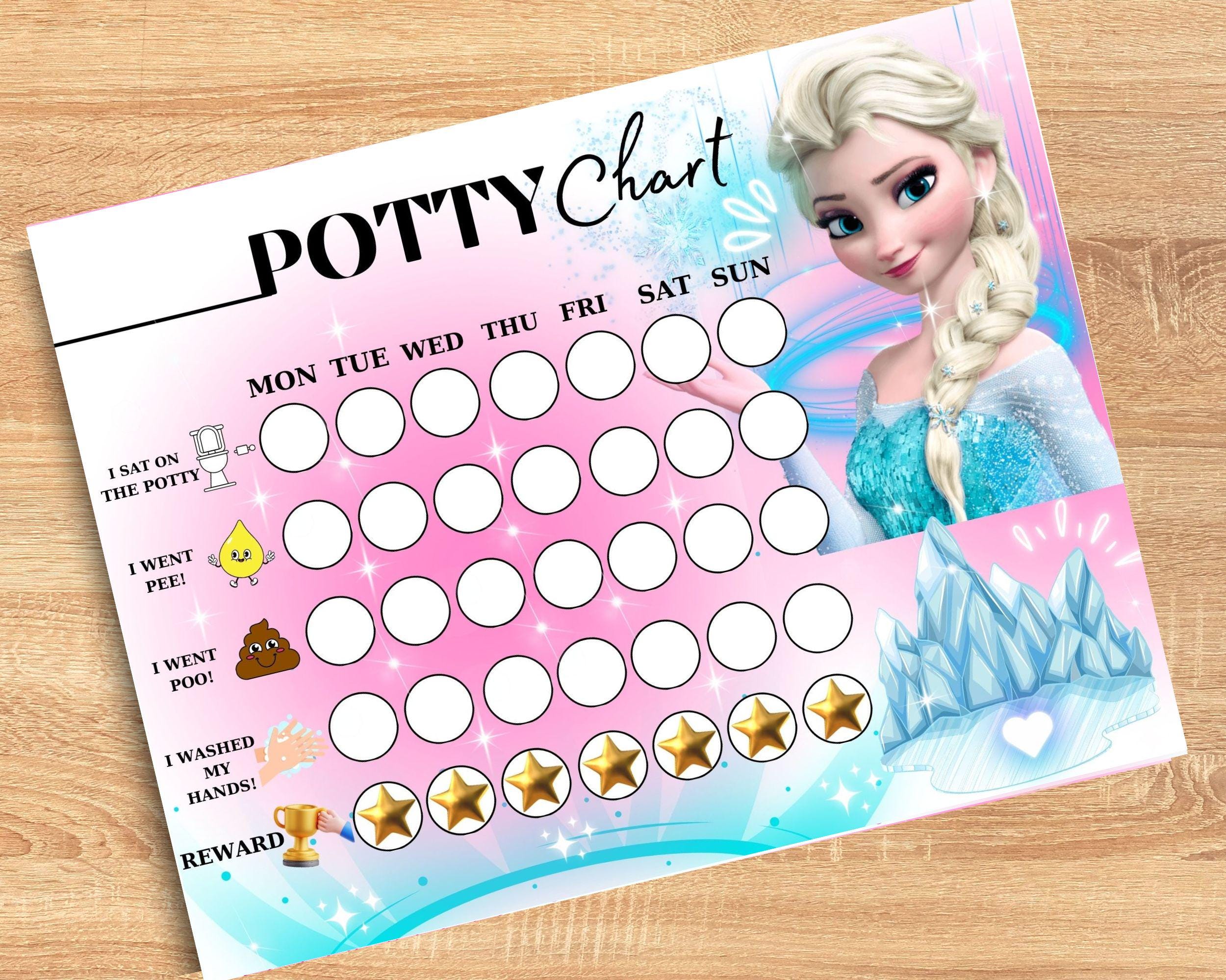 Elsa Princess Potty Training Chart: Toddler Reward, Frozen, A4 -US ...
