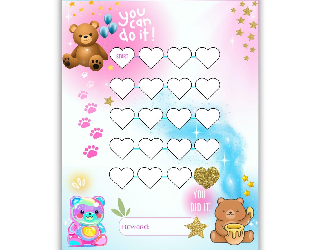 Bear Reward Chart - Printable Teddy Sticker Chart - Classroom Reward ...