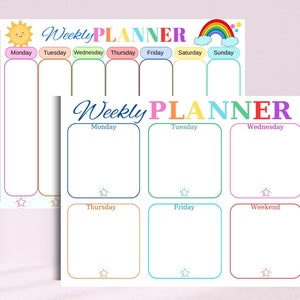Kids Weekly Planner - Homeschool Planner - Kids Schedule - Kids Daily ...