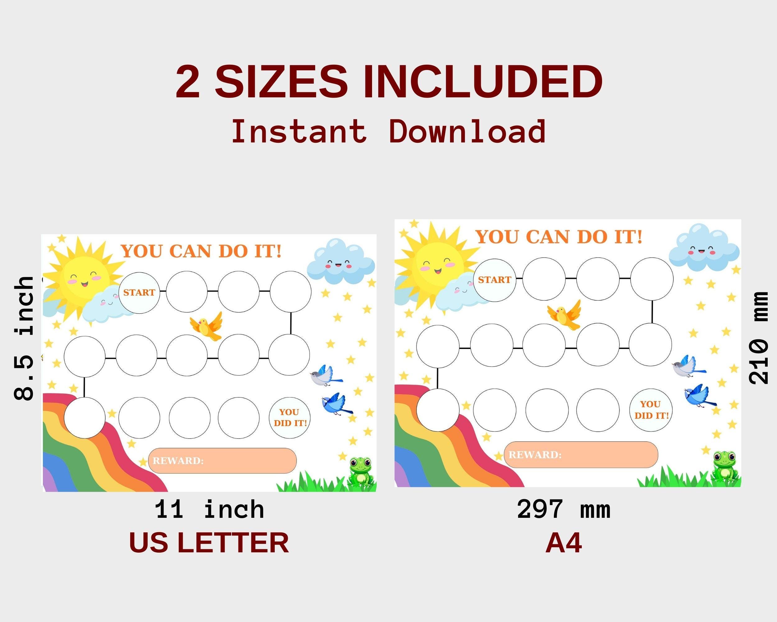 Printable Rainbow Reward Chart - Sun Rainbow Reward Chart - Potty ...