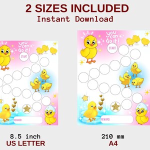 Duck Reward Chart Chick Sticker Reward Chart Girls Chore Chart Potty ...
