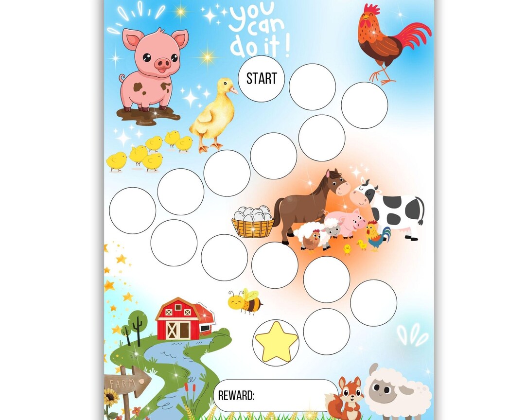 Farm Reward Chart – Printable Chore Chart for Kids | Toddler Potty ...
