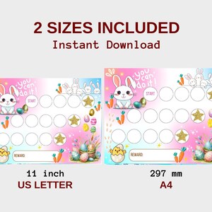 Easter Bunny Reward Chart - Bunny Sticker Chart - Chore Chart - Girls ...