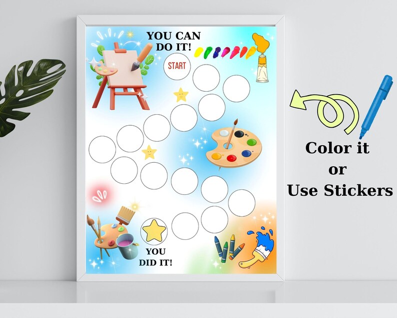 Artist Reward Chart Art Painting Chart Painting Practice Chart Potty ...