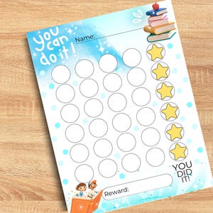 Printable Reading Reward Chart for Kids – 30-day Book Tracker - Sticker ...