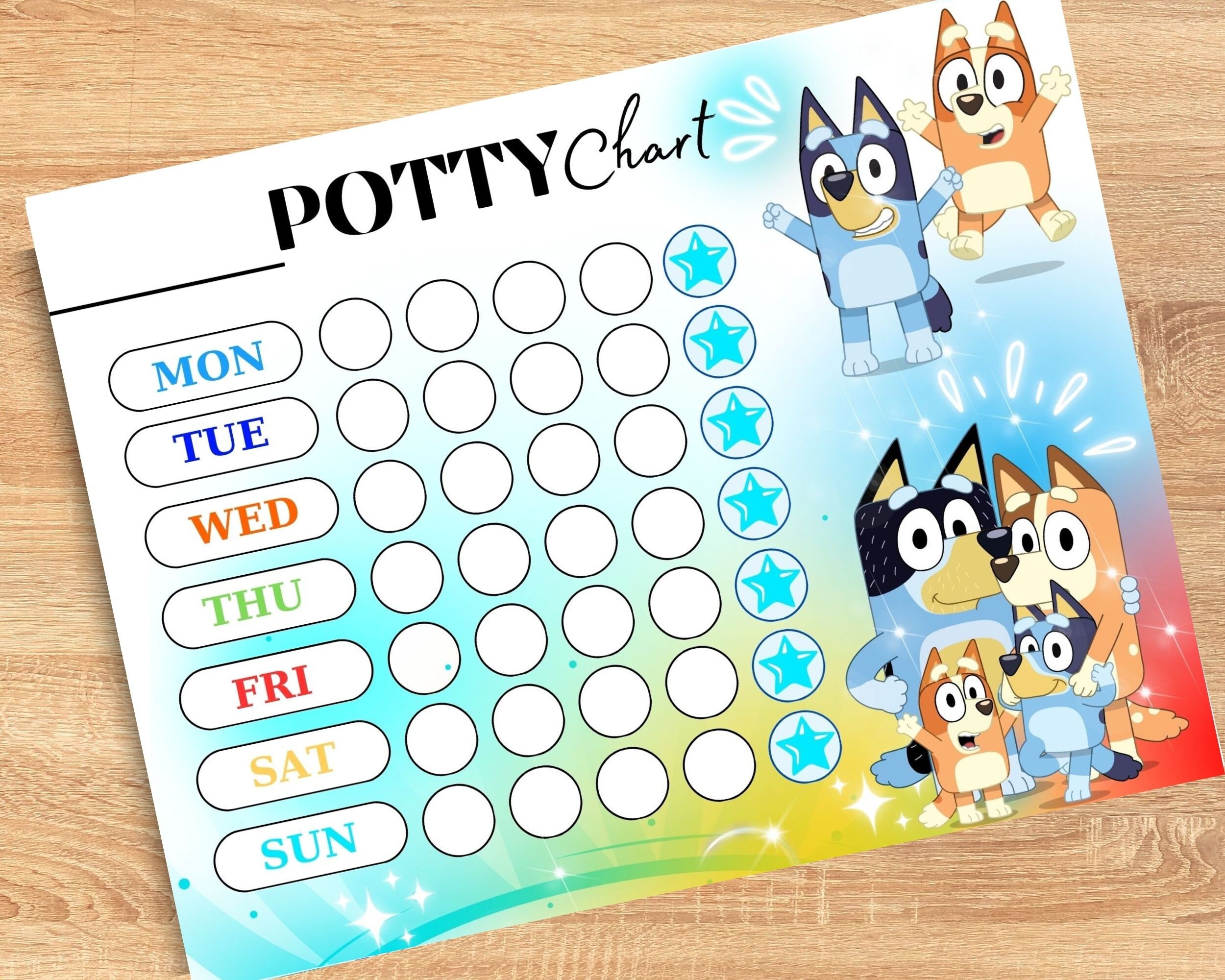 Bluey Potty Training Chart - Bluey Family Reward Chart - Toilet ...