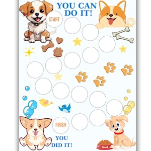 Printable Dog Reward Chart - Kids Reward Chart - Potty Training Chart ...