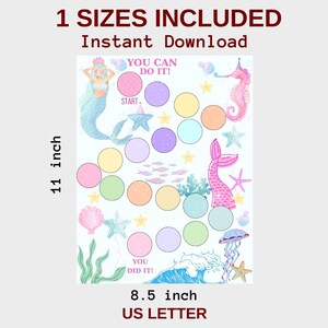 Printable Mermaid Reward Chart Ocean Reward Chart Under the Sea ...