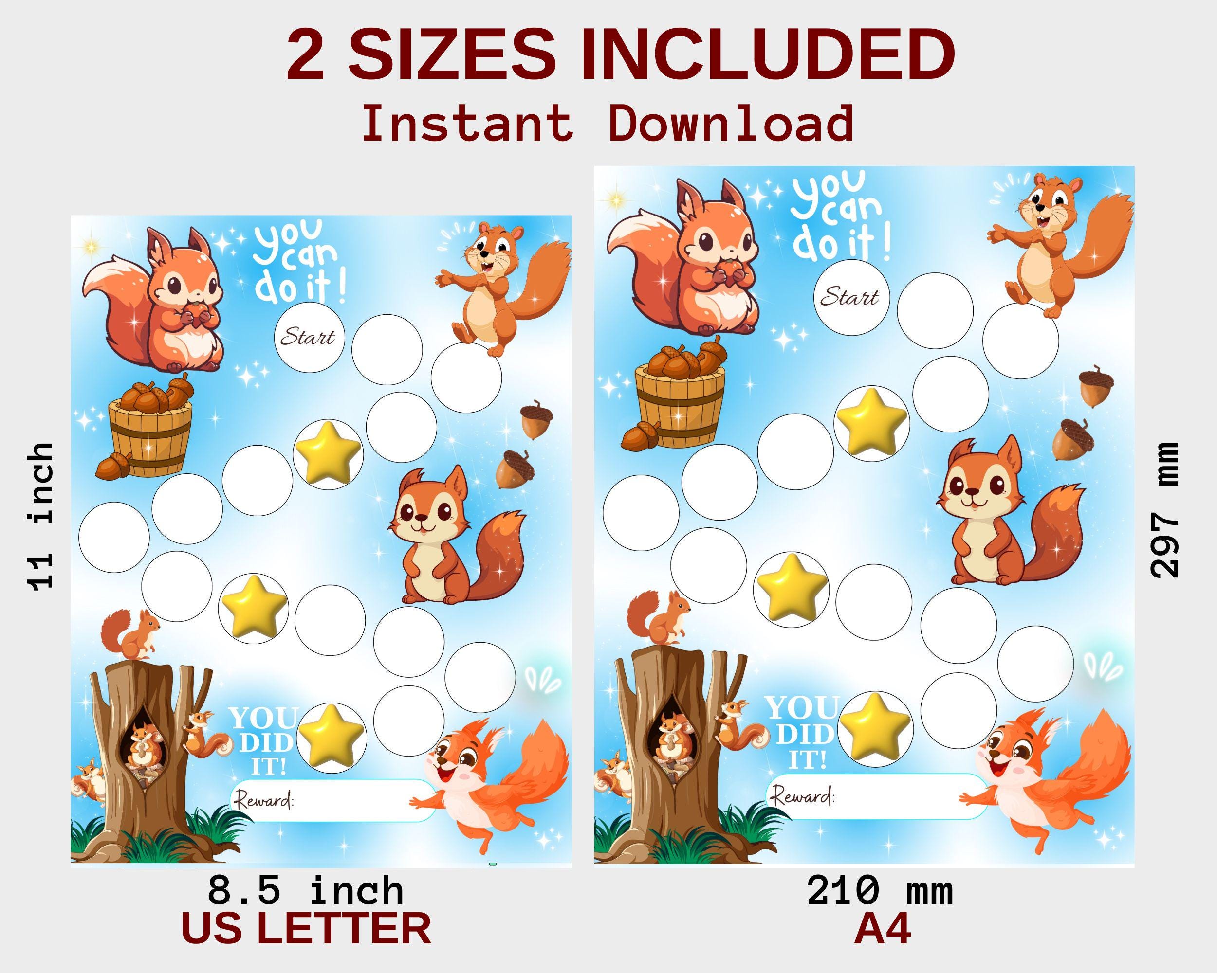 Cute Squirrel & Ice Cream Reward Charts for Kids - Printable Behavior ...